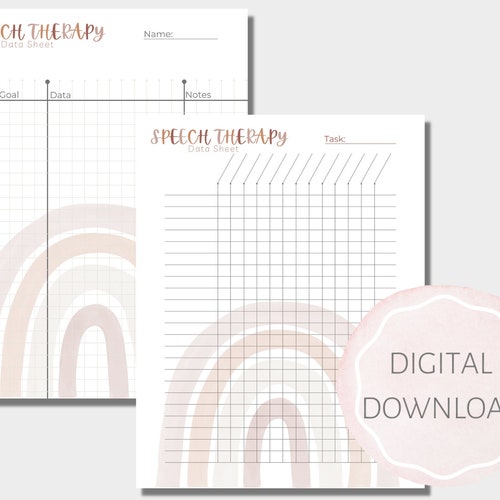 Speech Therapy Data Collection Rainbow Speech Therapy - Etsy