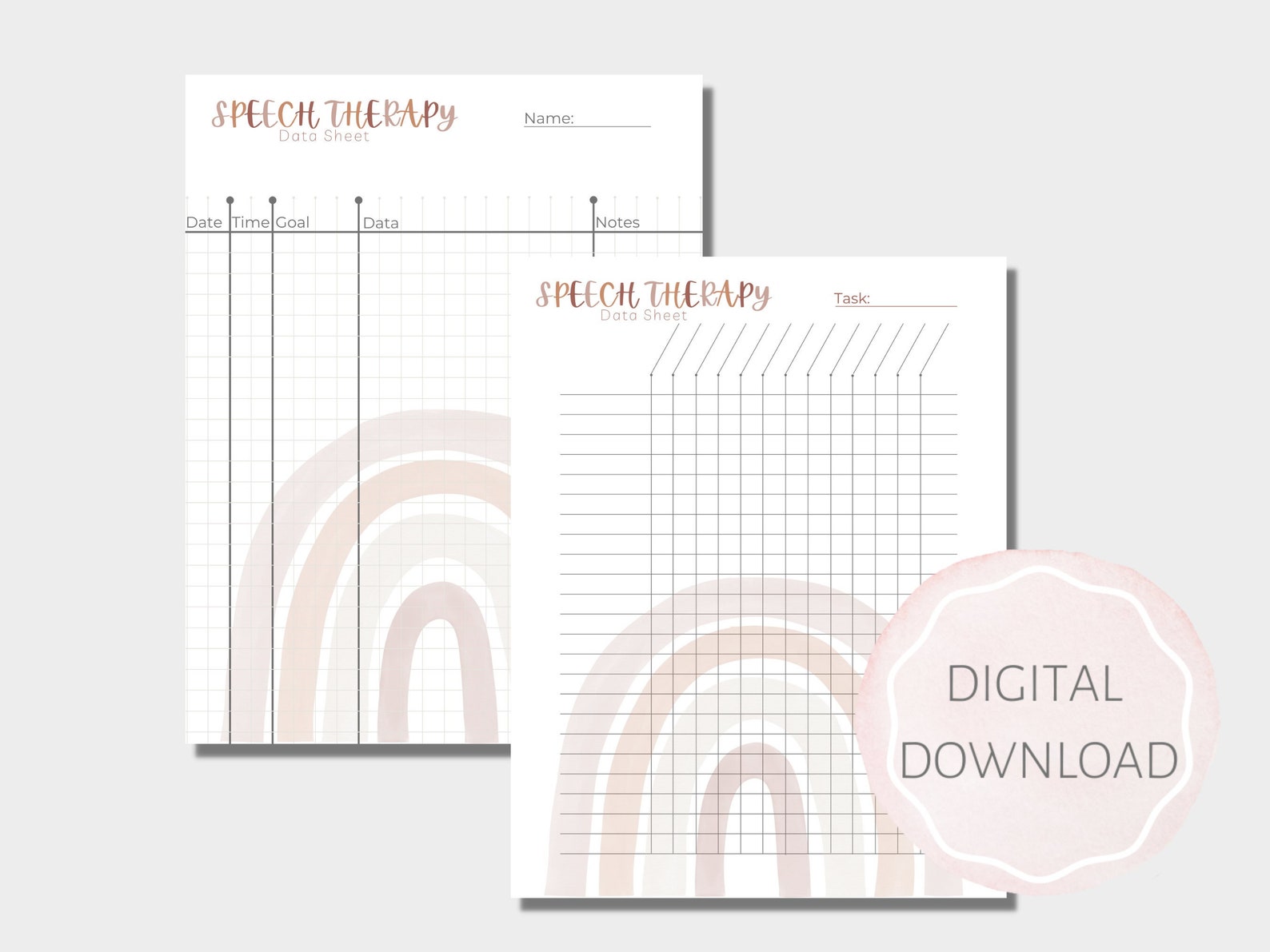 Speech Therapy Data Collection - Rainbow - Speech Therapy Daily Notes ...
