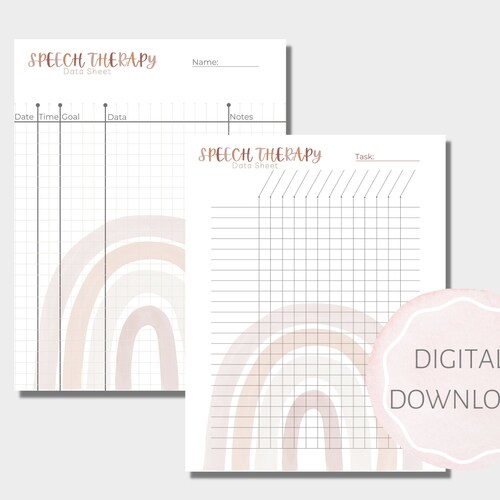 Speech Therapy Data Collection Rainbow Speech Therapy - Etsy