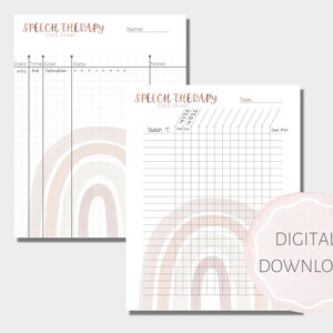 Speech Therapy Data Collection - Rainbow - Speech Therapy Daily Notes ...