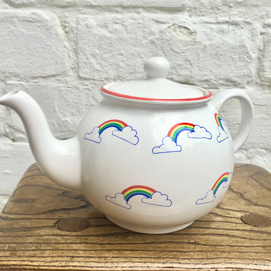 Vintage 1980s Rainbows Design Teapot. Vintage Fun Kitsch Tea Party ...
