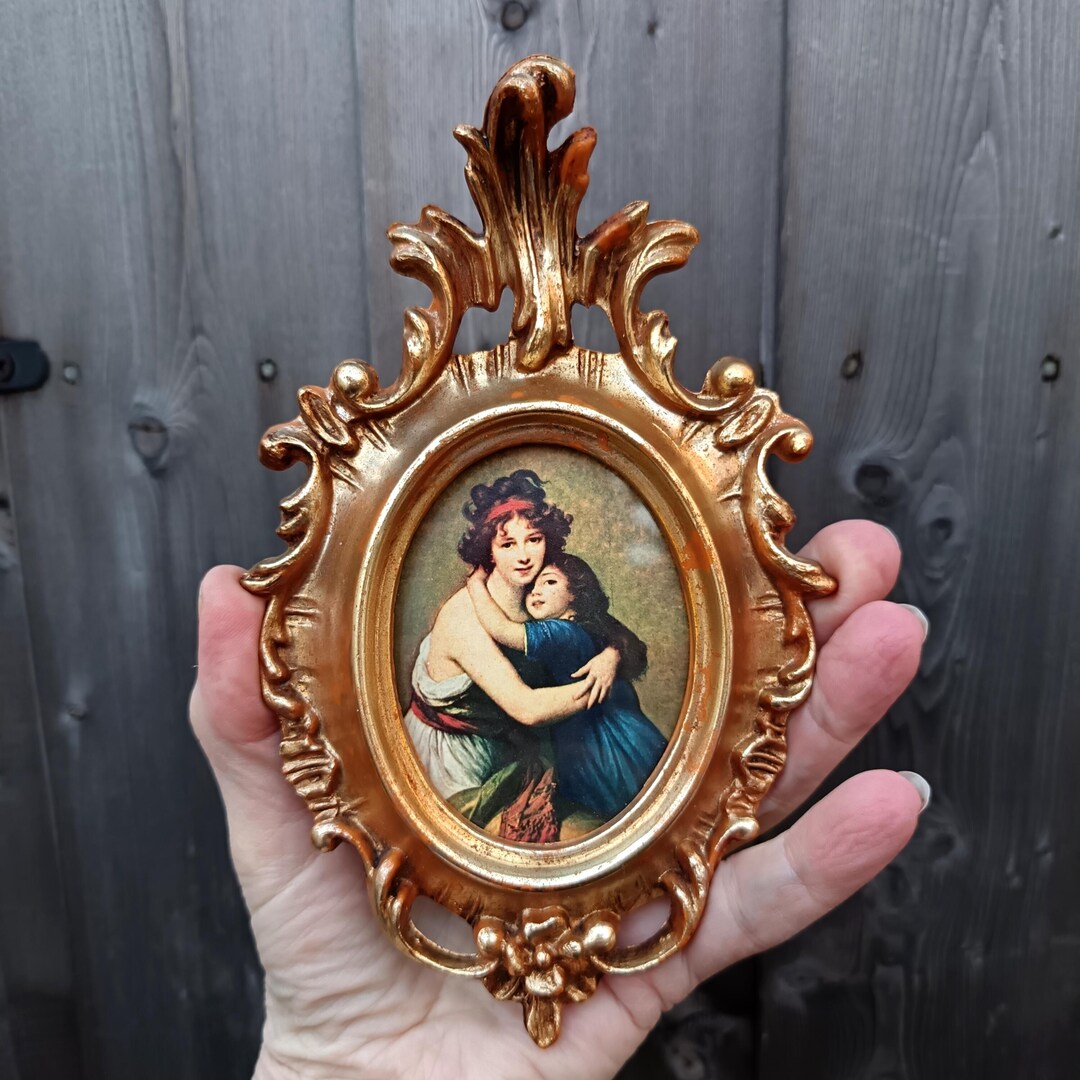Vintage Italian Rococo Miniature, Print of Painting. Rococo Old Master ...