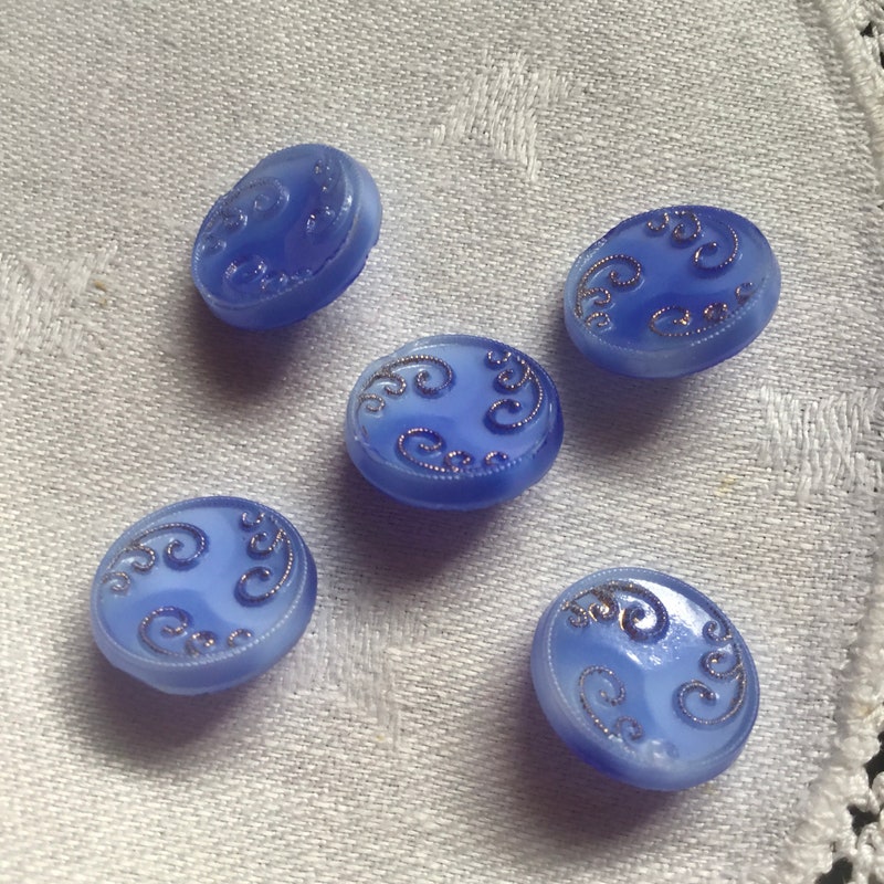 Blue Glass Buttons - Etsy