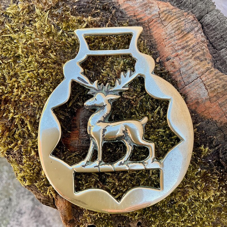 Stag Vintage Horse Brass, Cast Piece. Scottish Stag Symbol. - Etsy UK
