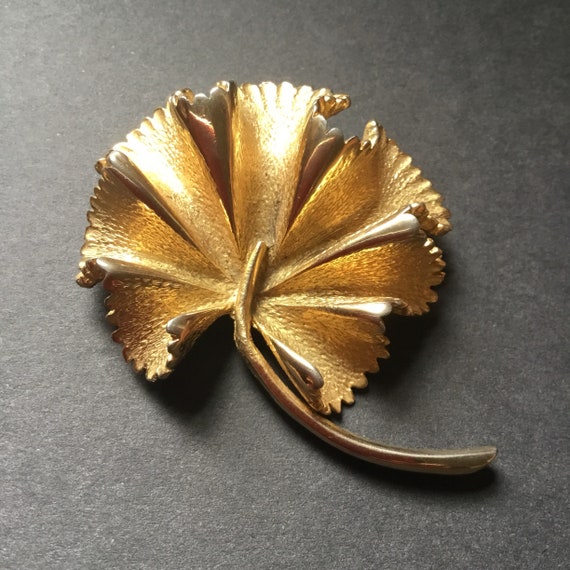 Vintage leaf brooch pin, mid century modernist abstra… - Gem