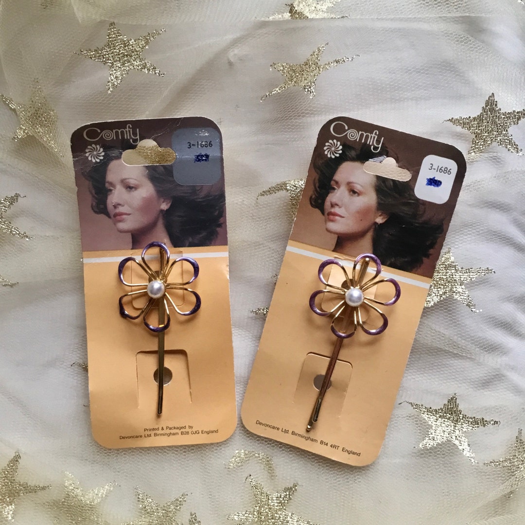 Vintage Hair Slide, Original Packaging. Daisy Shaped Slide With Faux ...
