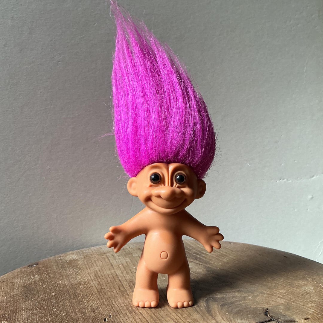 Retro 90’s Russ Troll Doll, Bright Pink Hair, 4”, - Etsy