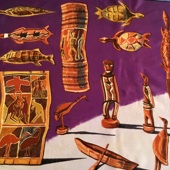 Vintage Australian Aboriginal art scarf designed by L… - Gem