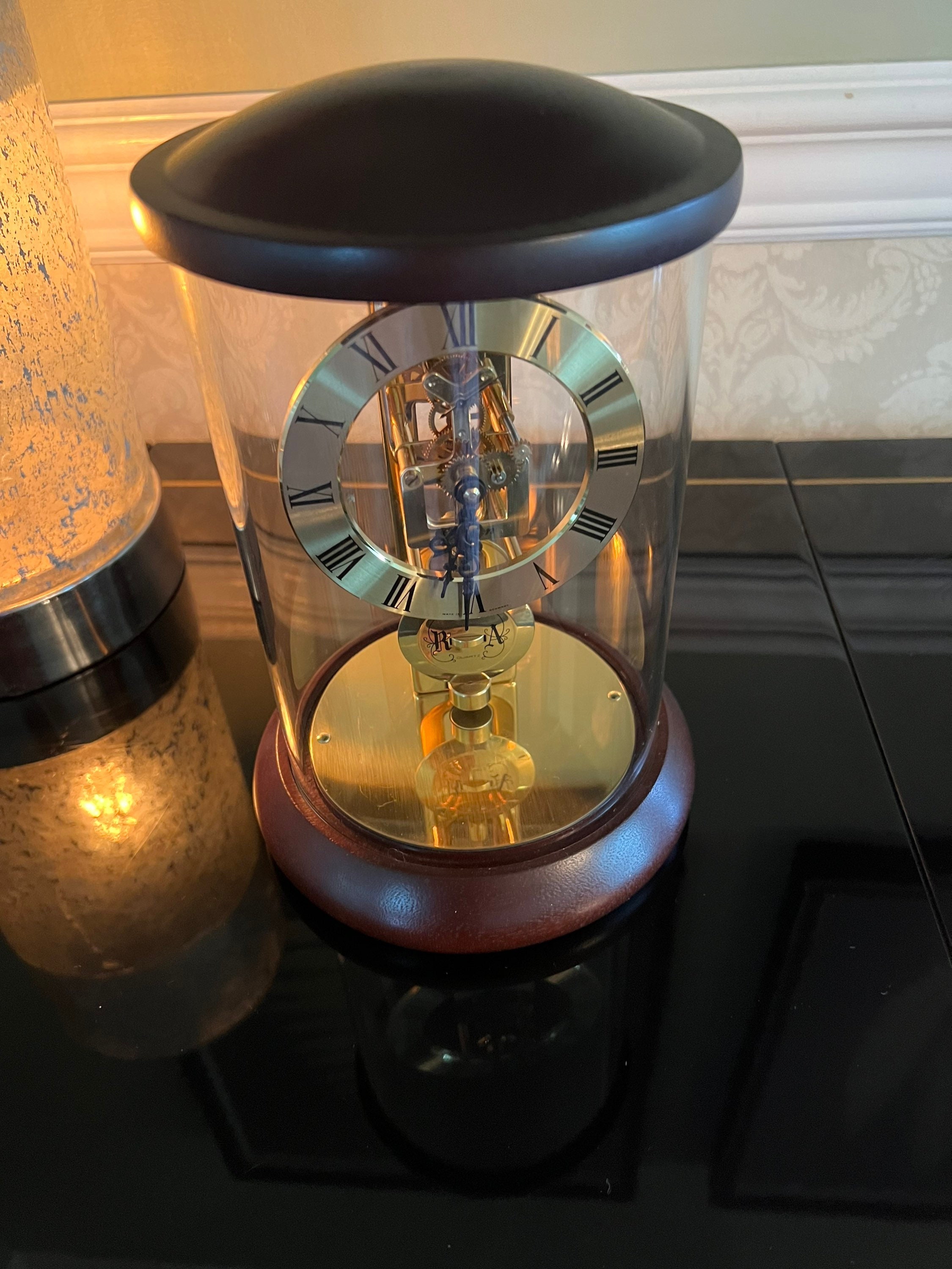 Rare Vintage S. Haller GERMANY Pendulum SKELETON CLOCK Glass - Etsy