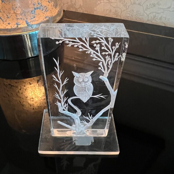Lucite Owl - Etsy