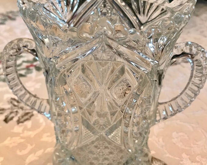 Antique EAPG Alfa Aka Rexford Pattern Pressed Glass Double Handled ...