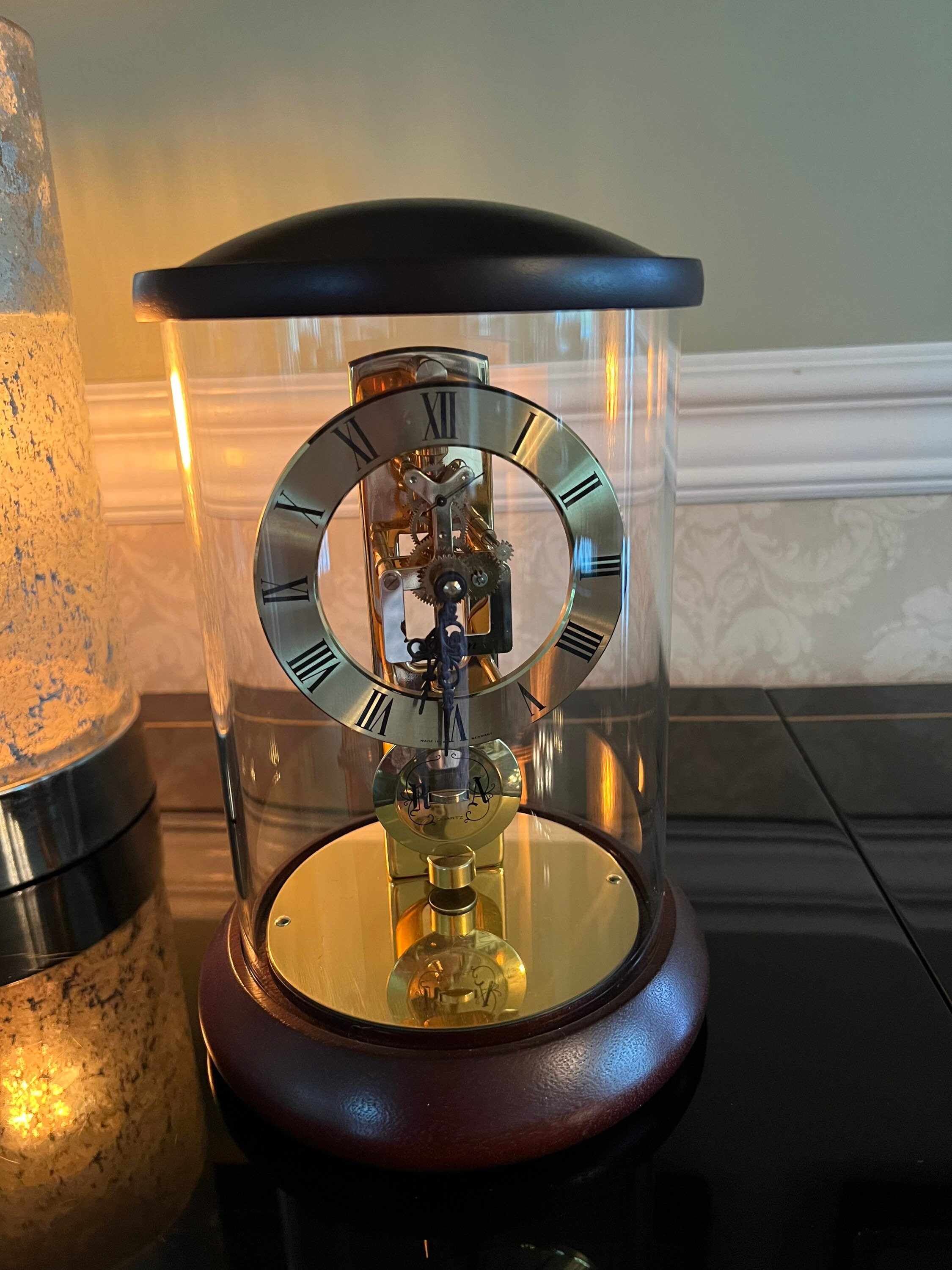 Rare Vintage S. Haller GERMANY Pendulum SKELETON CLOCK Glass - Etsy