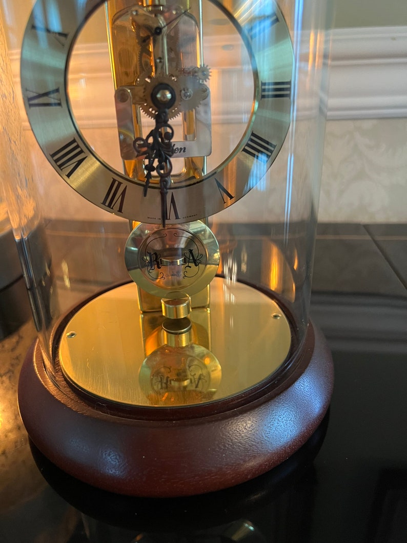 Rare Vintage S. Haller GERMANY Pendulum SKELETON CLOCK Glass - Etsy