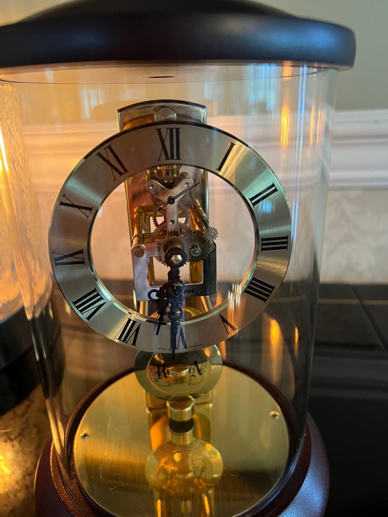 Rare Vintage S. Haller GERMANY Pendulum SKELETON CLOCK Glass - Etsy