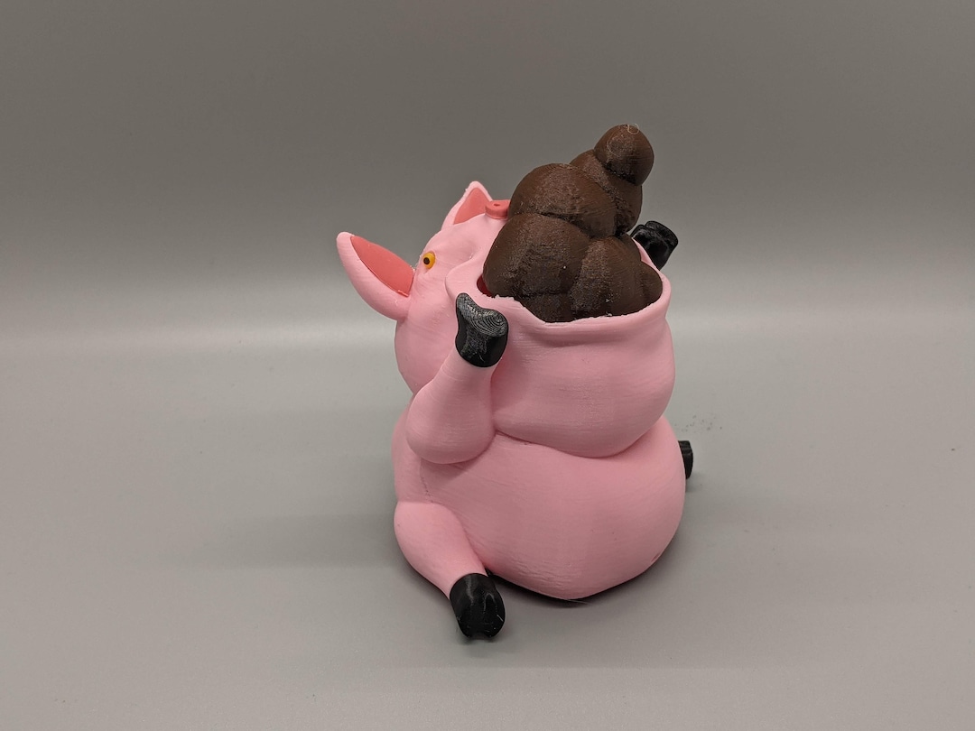 Happy Pig Eating Poop Sculpture / Planter 3d Printed - Etsy