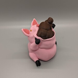 Happy Pig Eating Poop Sculpture / Planter 3d Printed - Etsy