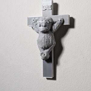 Crucified Teddy Bear. 8 Inch Wall Mounted 3d Printed Crucifix - Etsy