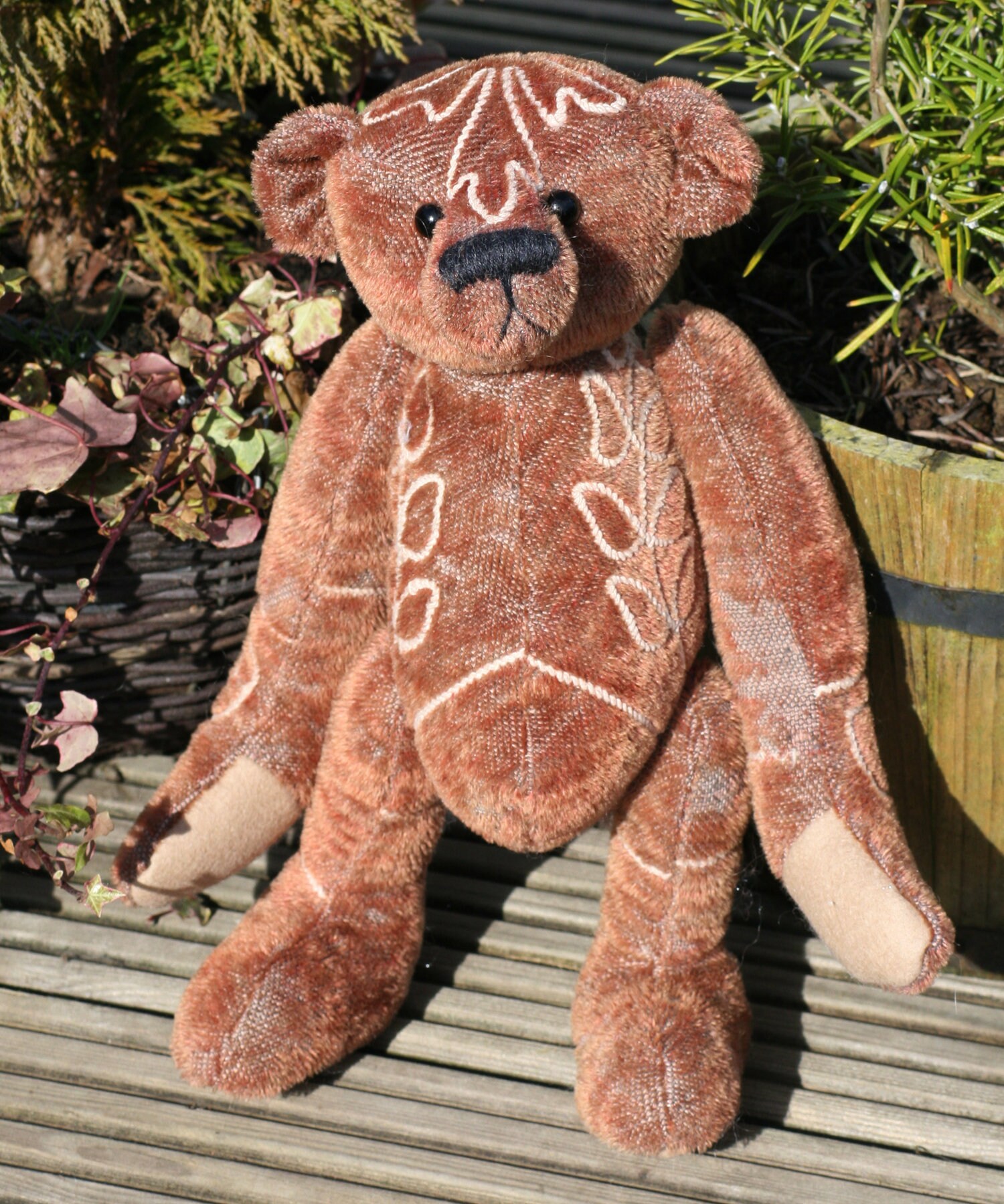 Bertie PRINTED Traditional Jointed Mohair Teddy Bear Sewing Pattern for ...