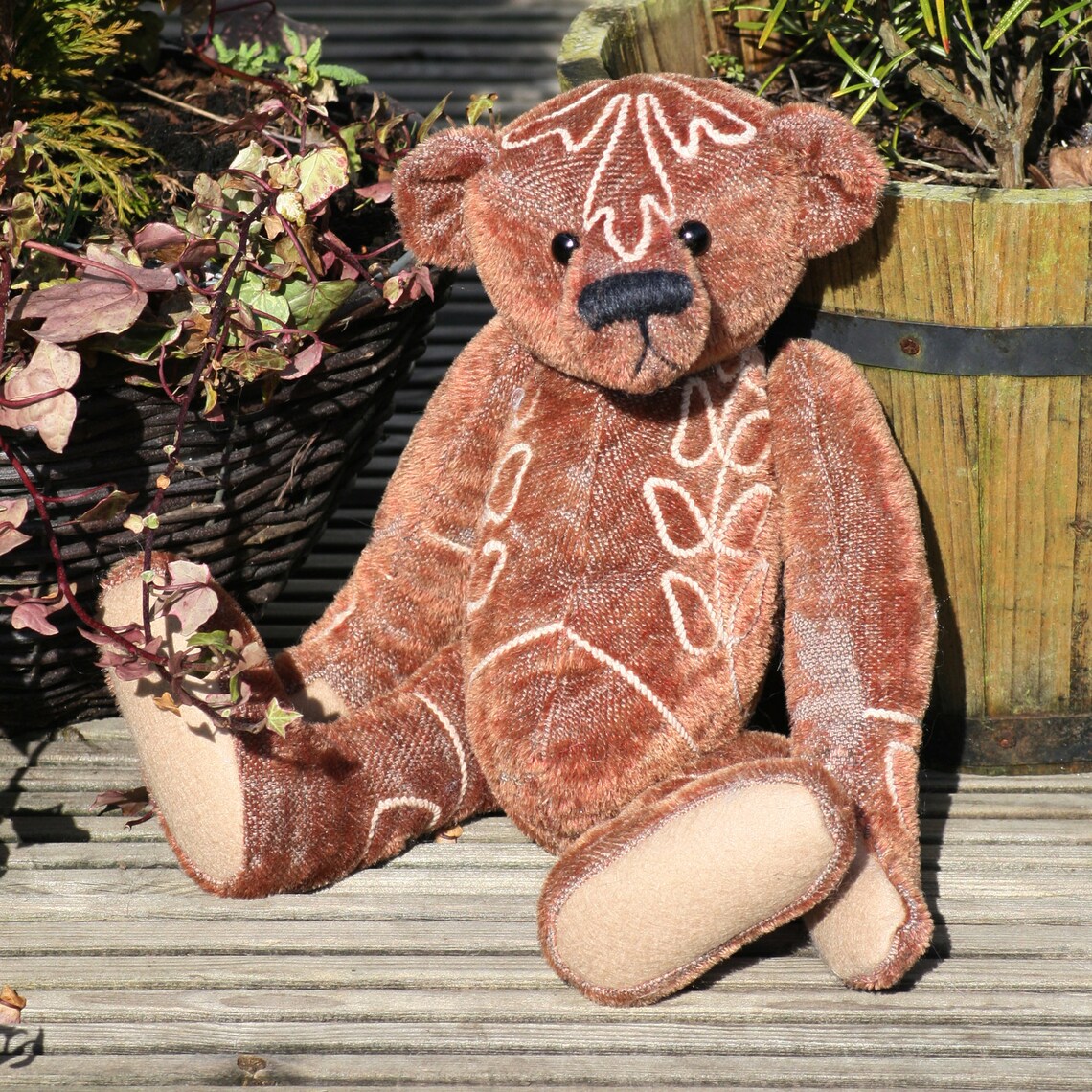 Bertie PRINTED Traditional Jointed Mohair Teddy Bear Sewing Pattern for ...