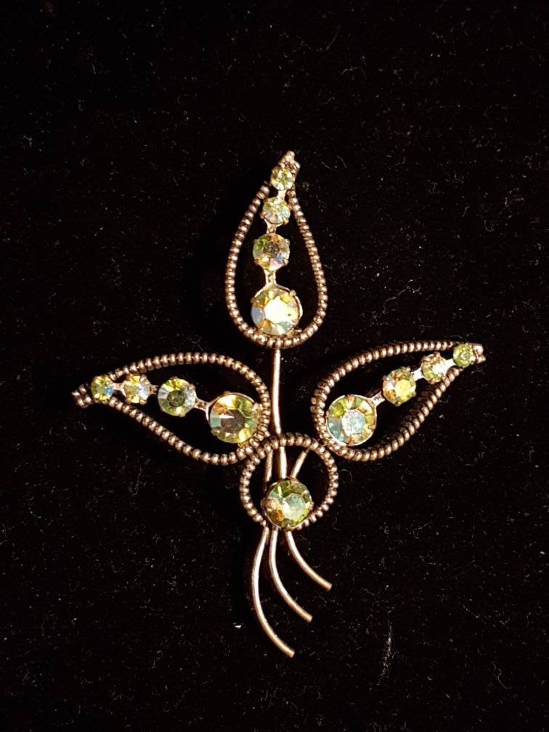 Original Vintage, Beautiful Leaf Design, Brooch and Earrings Late 1960s ...