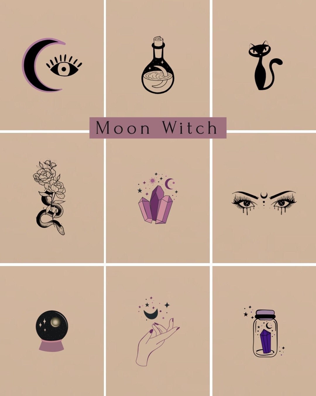 Moon Witch Instagram Covers - Etsy