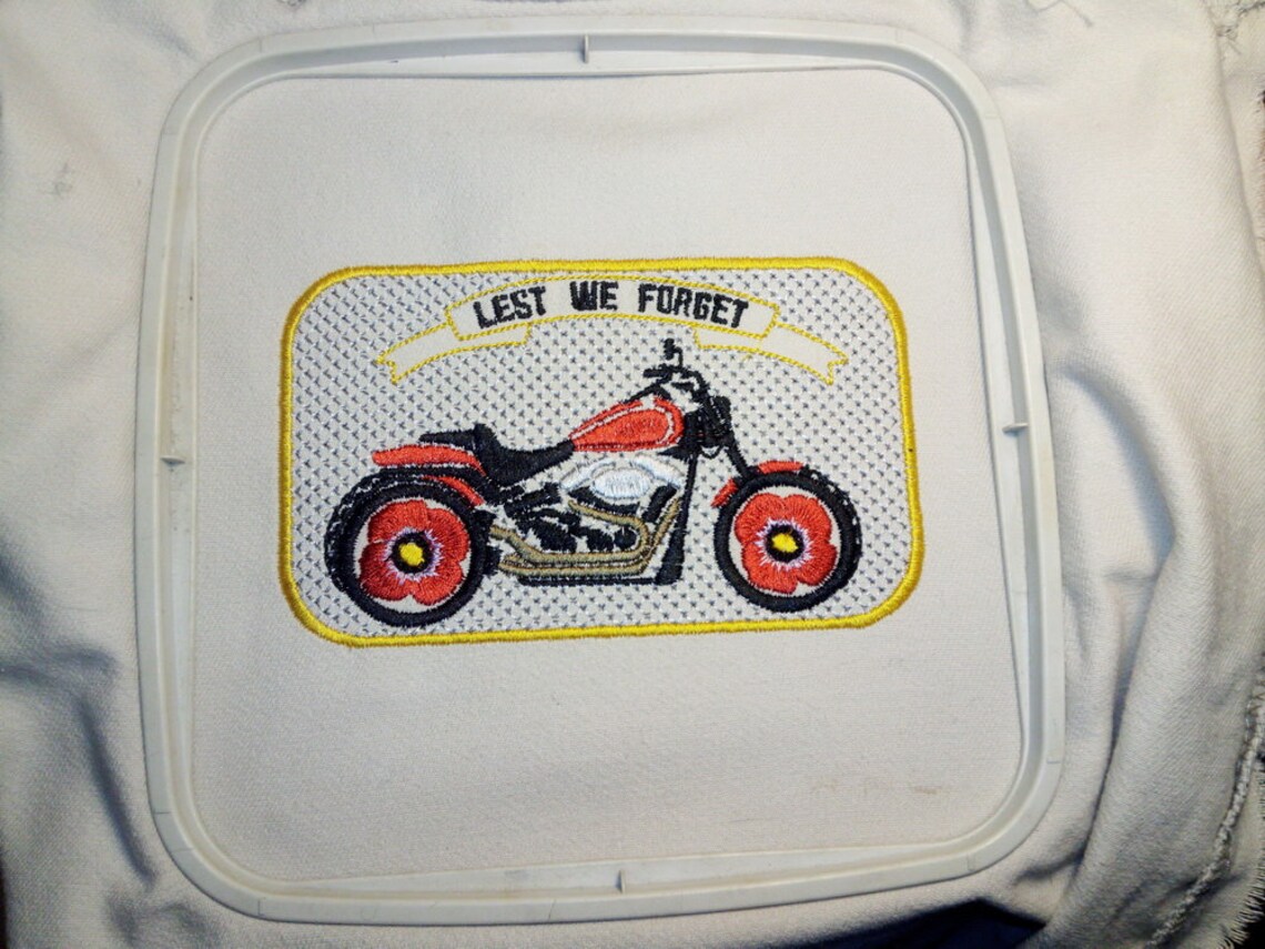 Motorcycle Embroidery Design Instant Download | Etsy