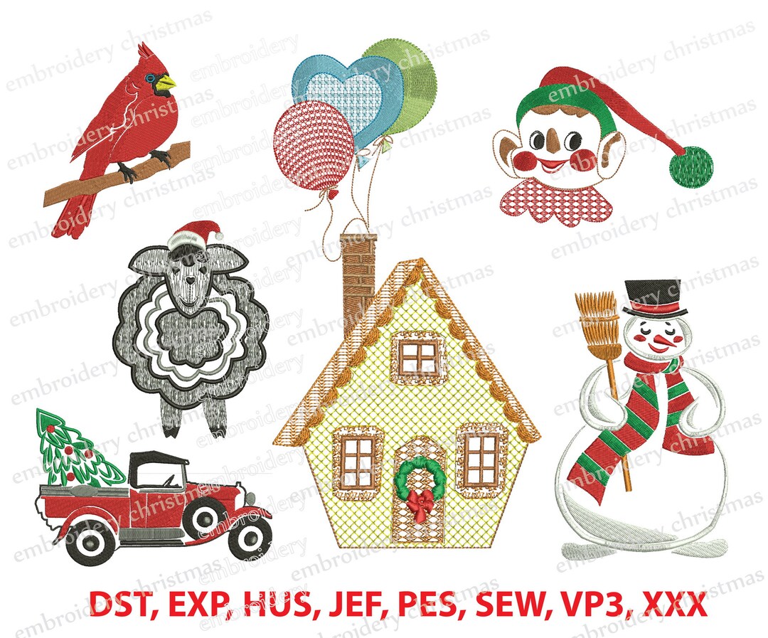 Christmas Machine Emboidery Design Set - Instant Download - Etsy