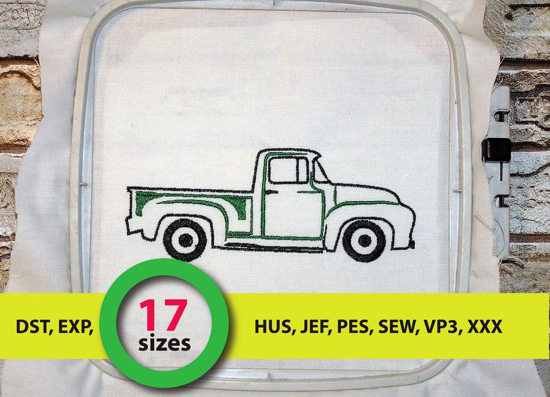 Vintage Truck Embroidery Design: Car Machine Embroidery (instant ...