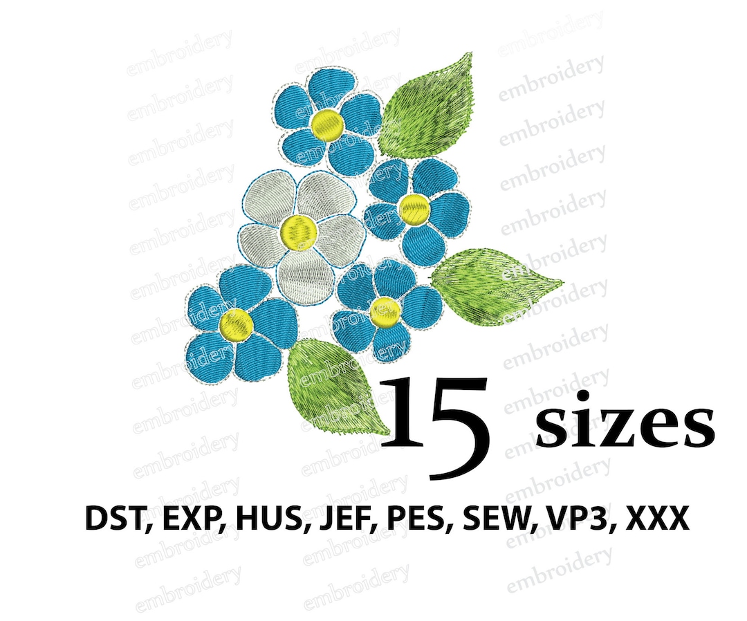 Forget-me-not Flower Embroidery Design (instant Download) - Etsy