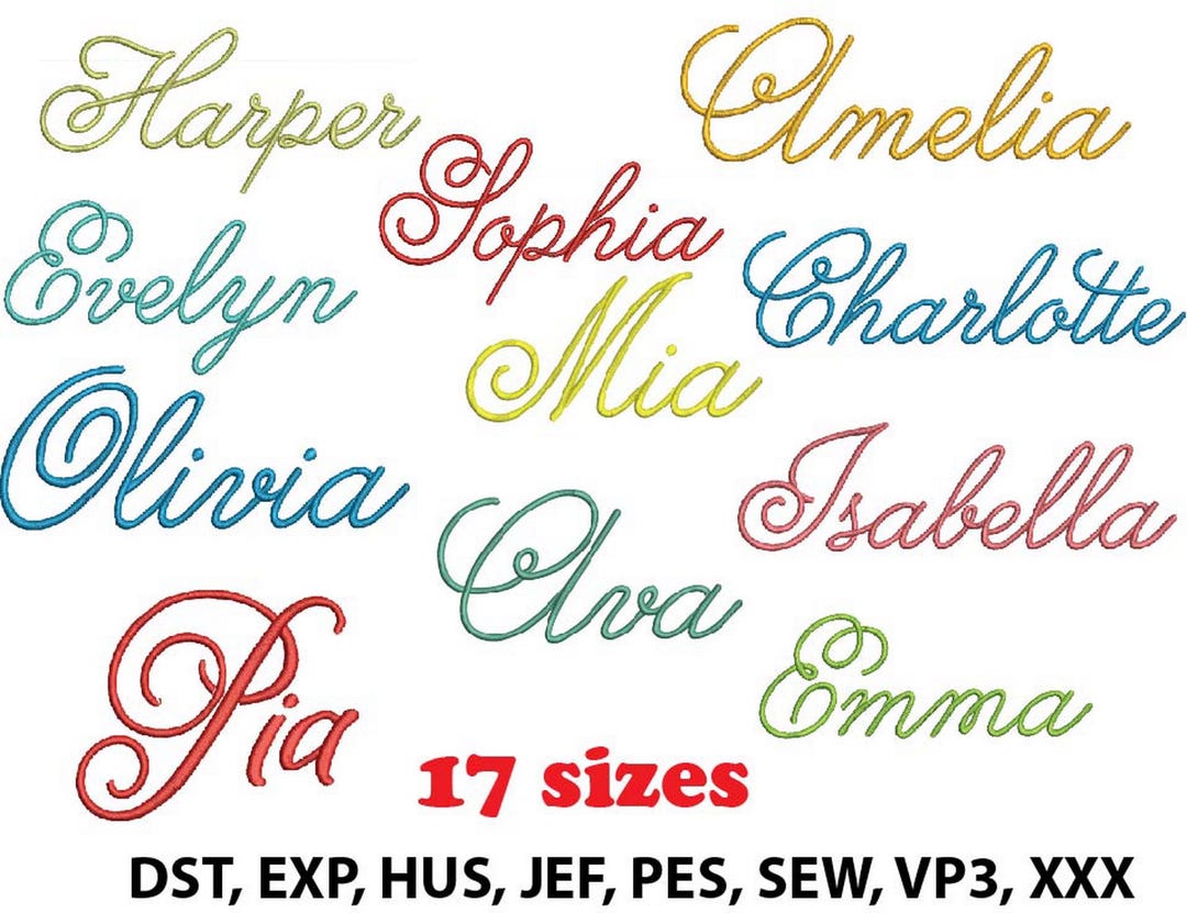 Girls Names Embroidery Design, Machine Embroidery Design, Name ...