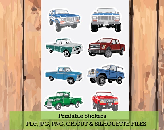 Print and Cut Printable Stickers for Planners Truck - Etsy