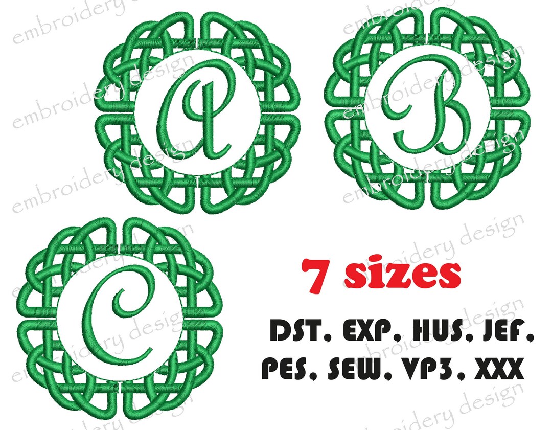 Celtic Knot Monogram Embroidery Fonts Design Full Set Letters Machine ...