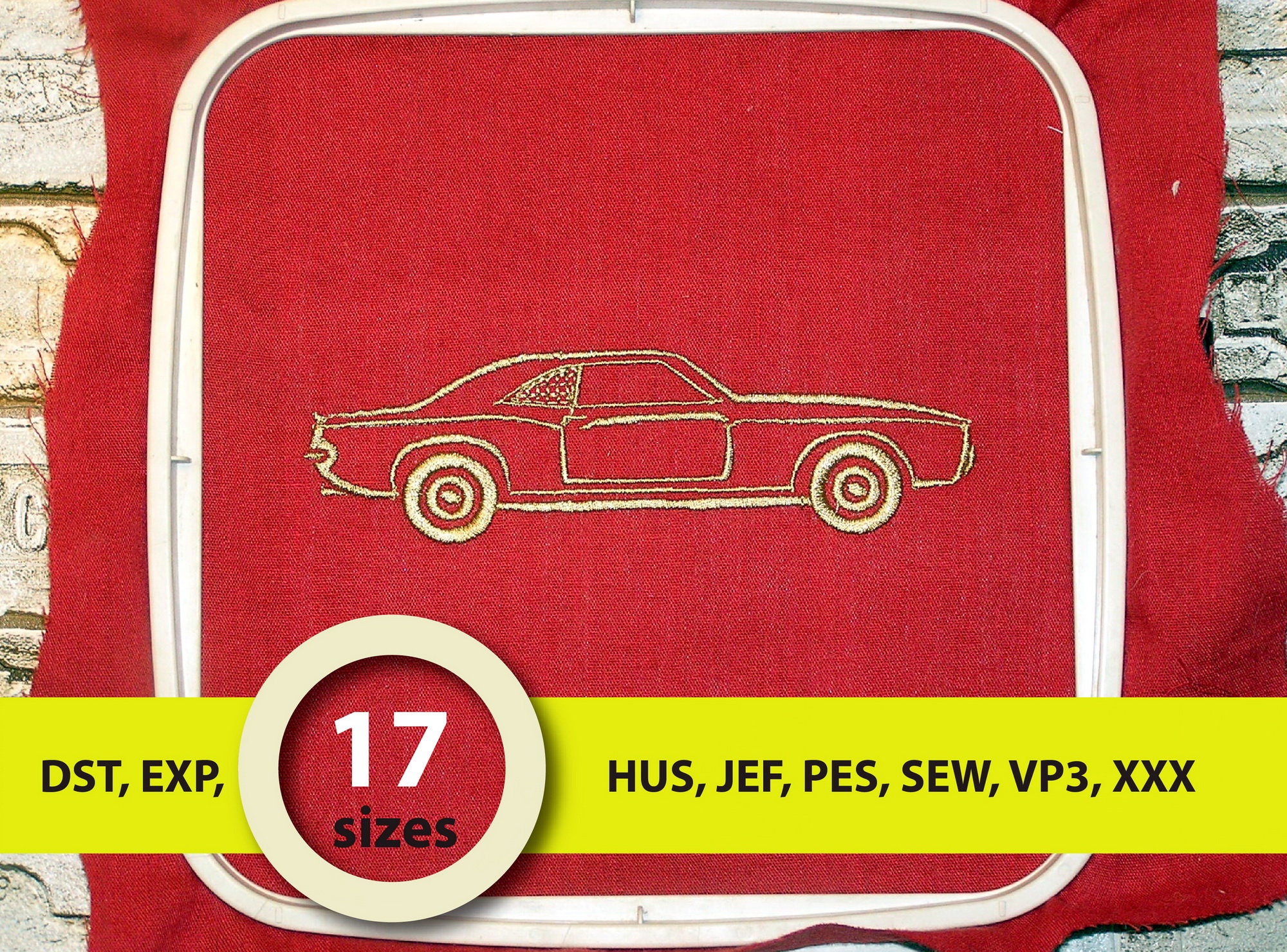 Classic Car Embroidery Design Embroidery Machine Car Design - Etsy