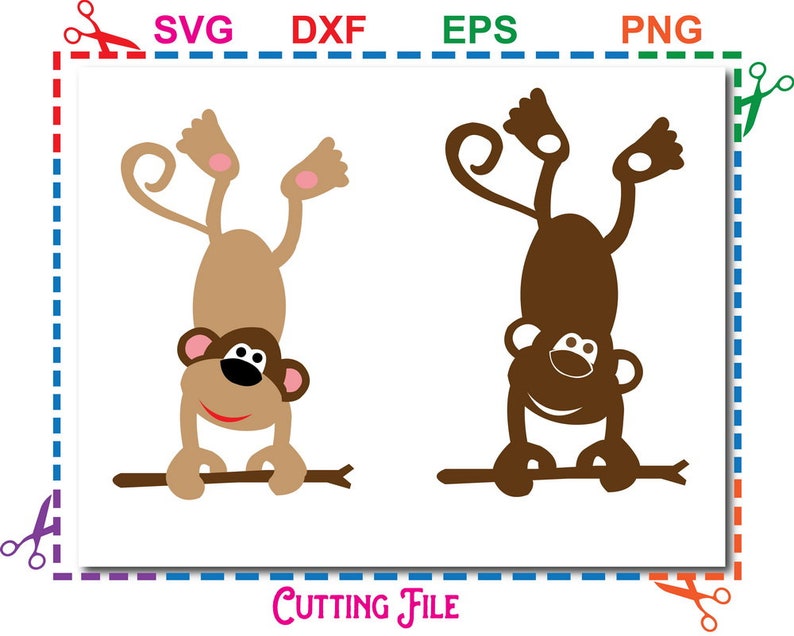 Monkey Svg Files for Cricut Monkey Silhouette Monkey Clipart - Etsy