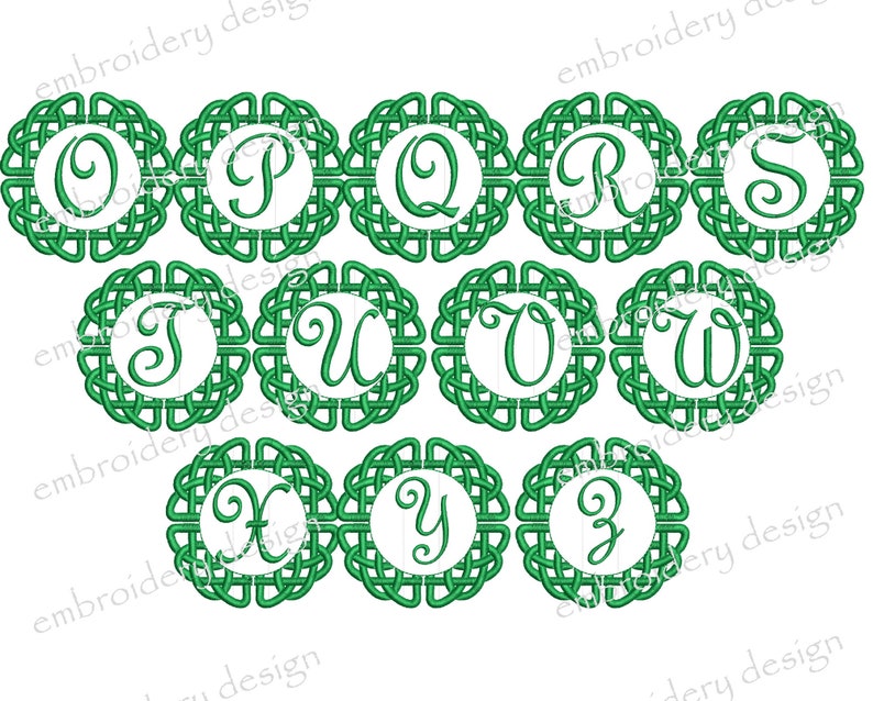 Celtic Knot Monogram Embroidery Fonts Design Full Set Letters - Etsy