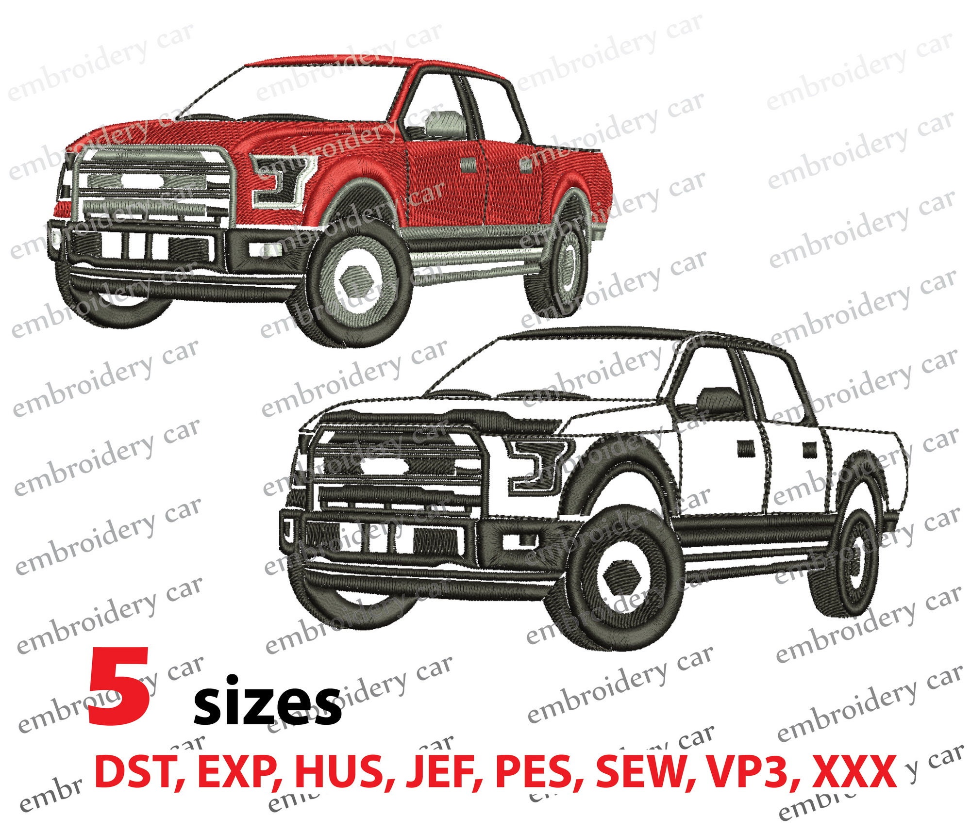 Truck Embroidery Design: Car Machine Pattern (instant Download) - Etsy