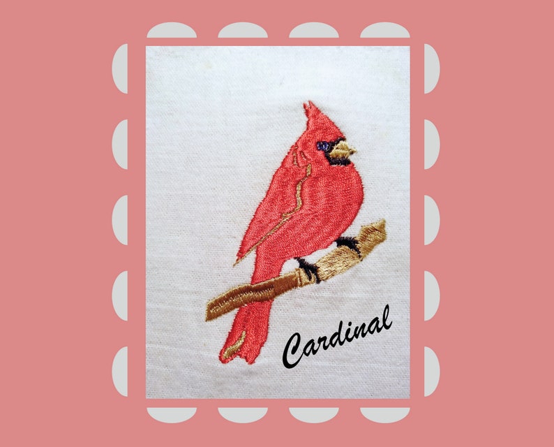 Cardinal Embroidery Design Bird Cardinal Machine Embroidery - Etsy