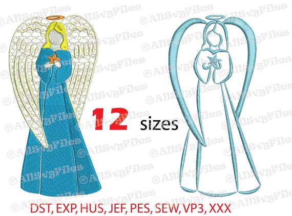 Christmas Angel Embroidery Design Angel Machine Embroidery | Etsy