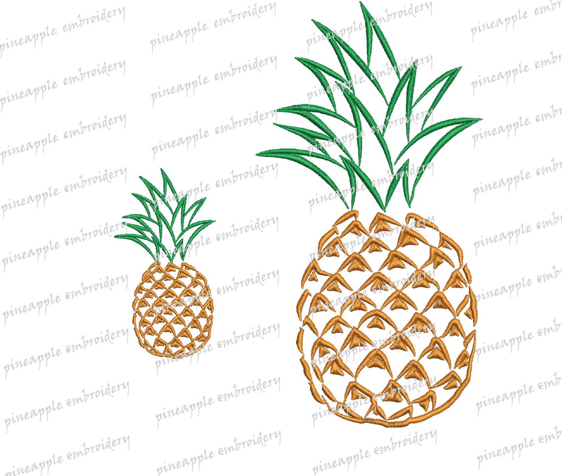 Pineapple Embroidery Designmachine Embroidery Design - Etsy