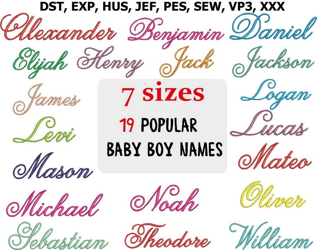 Baby Boy Names Embroidery, Machine Embroidery Design, Name Embroidery ...
