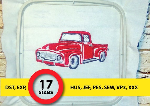 Truck machine embroidery designAntique Car embroidery | Etsy