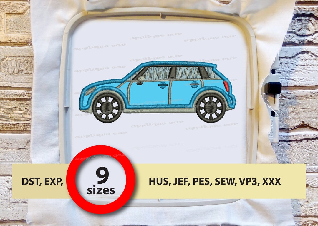 Car Applique Embroidery Design: Fill Stitch (instant Download) - Etsy