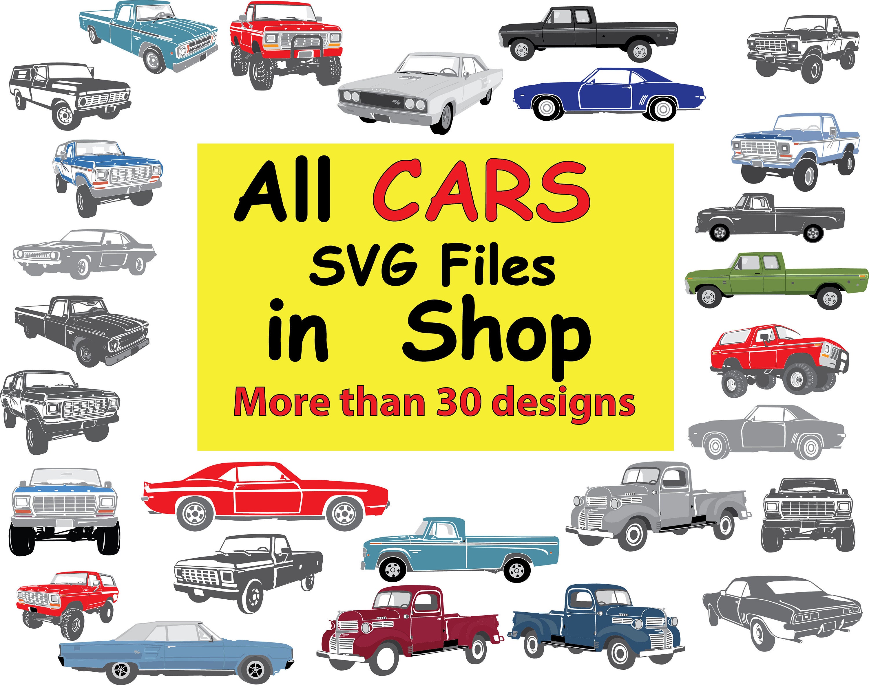 Cars SVG files truck svg cars auto svg all Digital Cars | Etsy