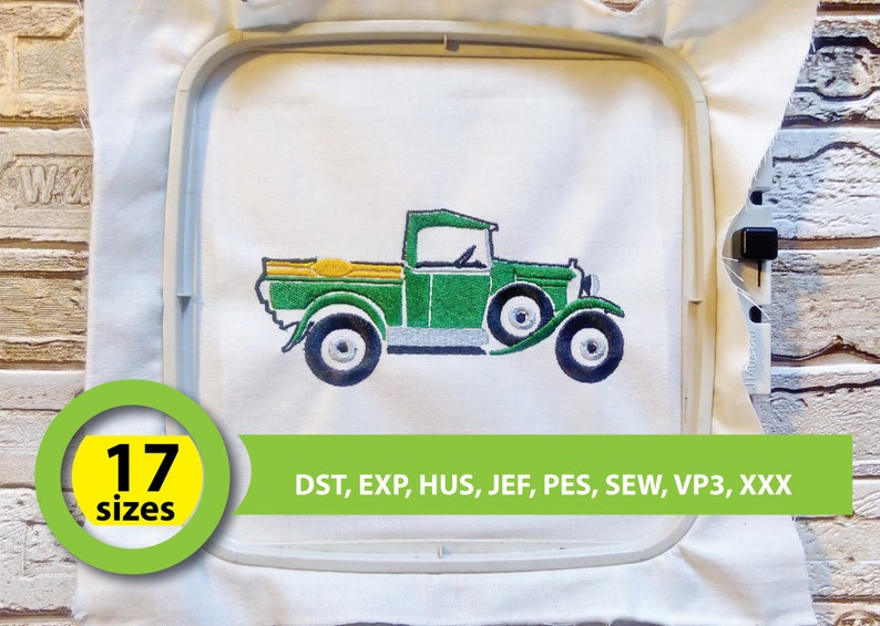 Pickup Truck Embroidery Vintage Car Machine Embroidery - Etsy