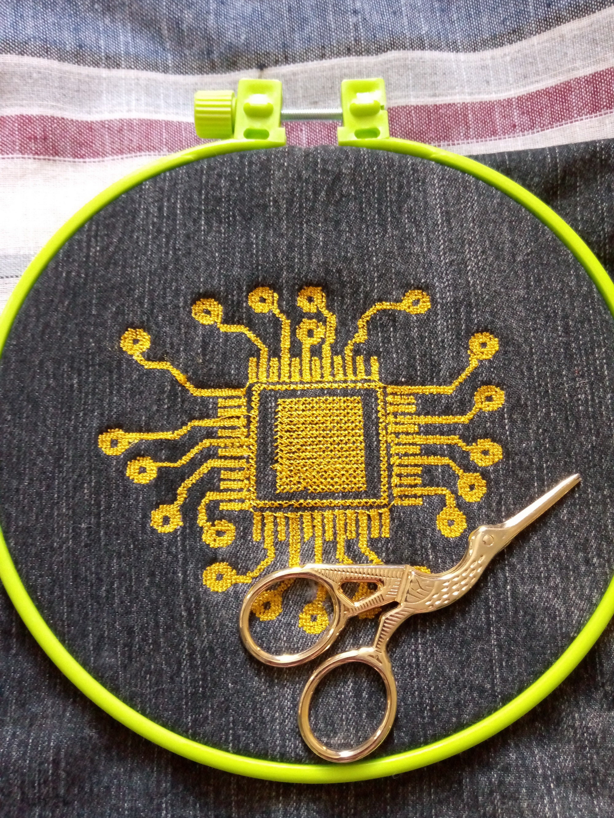 Electronic Chip Cross Stitch Pattern: Computer Circuit Board (instant ...