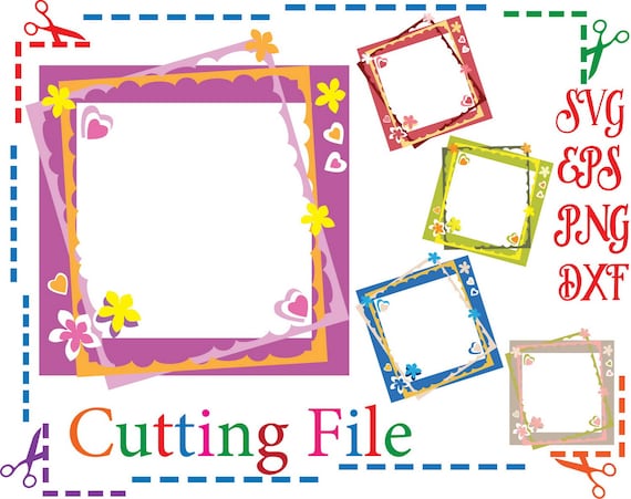 Photo Frame Svgfloral Frame Scrapbooking Frame SVG EPS - Etsy