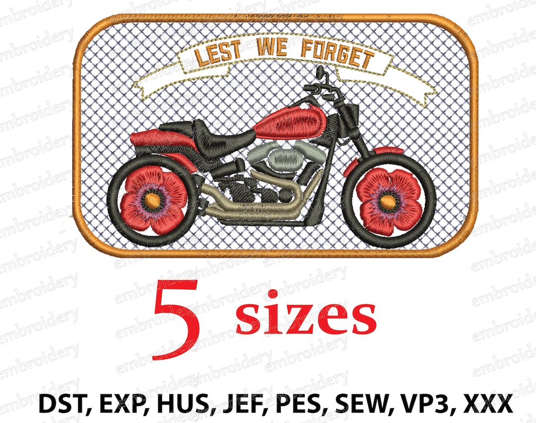 Motorcycle Embroidery Design - Instant Download - Etsy