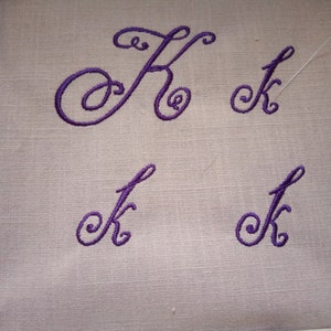 Calligraphic Font Embroidery Designs A-Z, 0-9 (2,3,4in) (instant ...