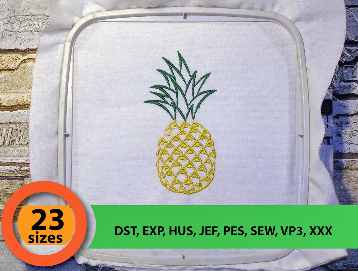 Pineapple Embroidery Designmachine Embroidery Design - Etsy