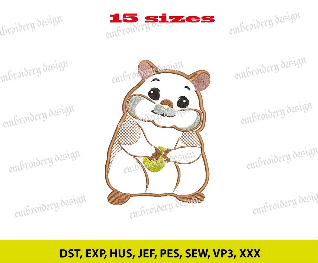 Hamster Applique,hamster Embroidery Design, Machine Embroidery Design ...